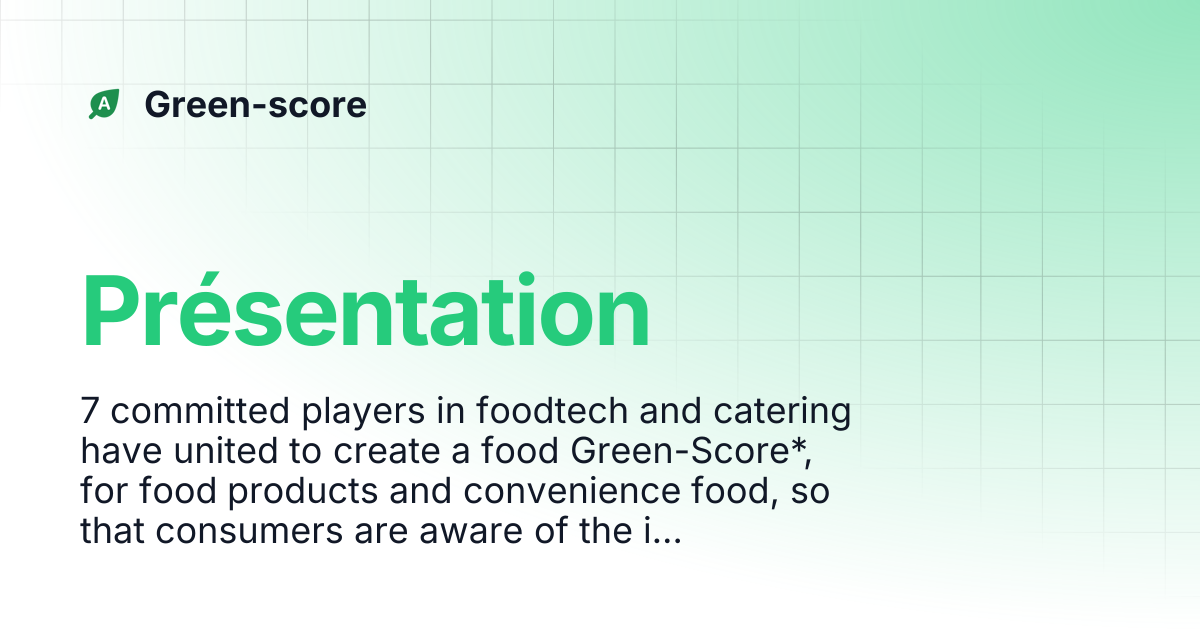 Présentation | English | Green-score