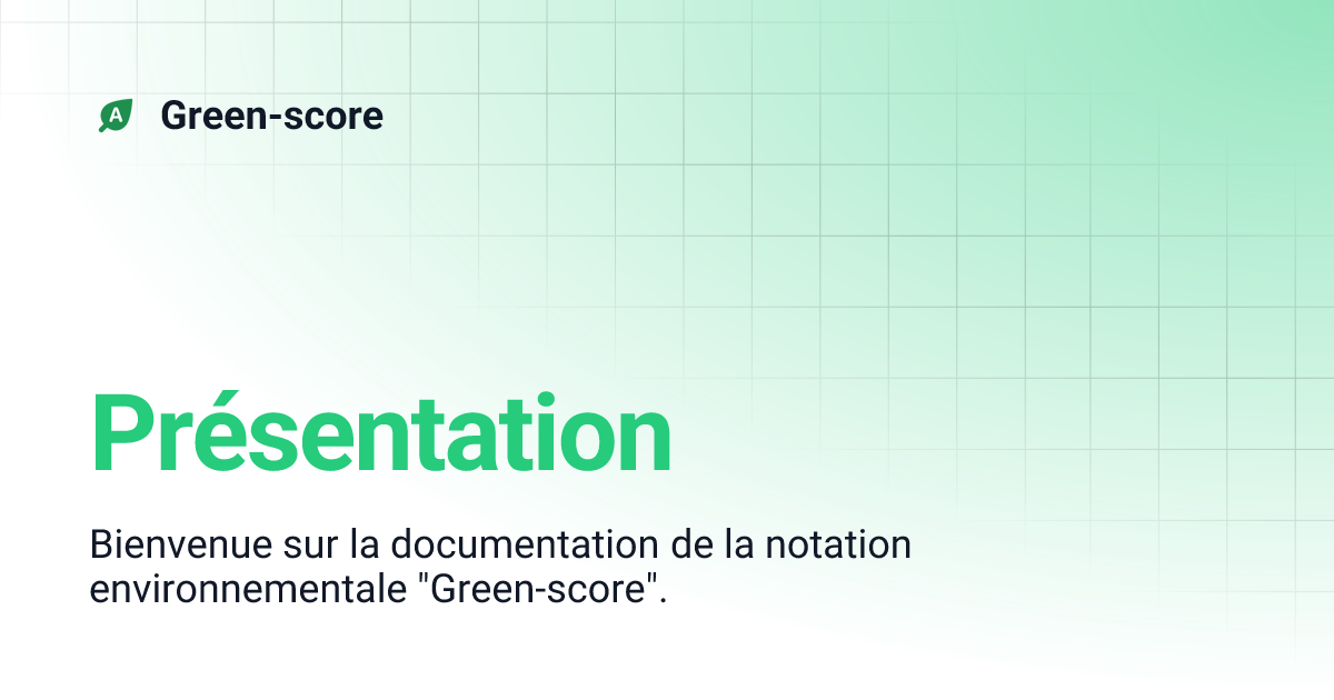 Présentation | Green-score