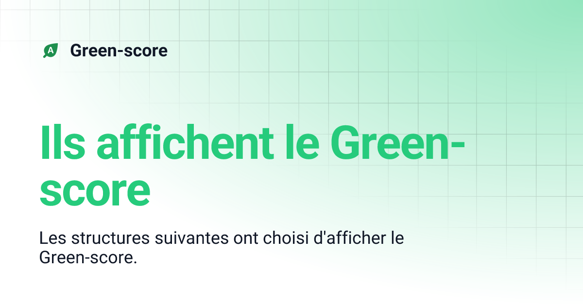 Ils affichent le Green-score | Green-score